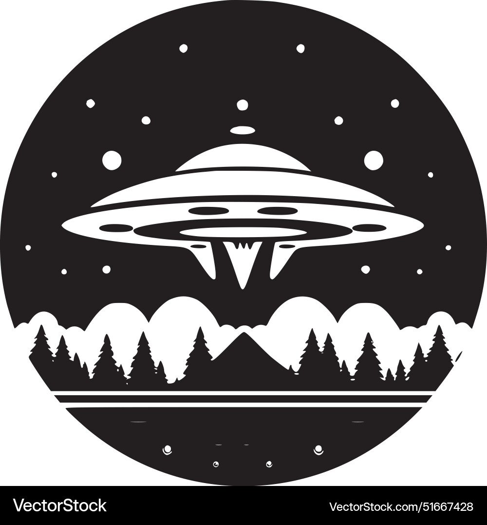 Ufo - minimalist and flat logo Royalty Free Vector Image