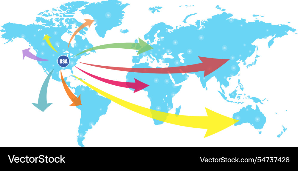 Usa business world map Royalty Free Vector Image
