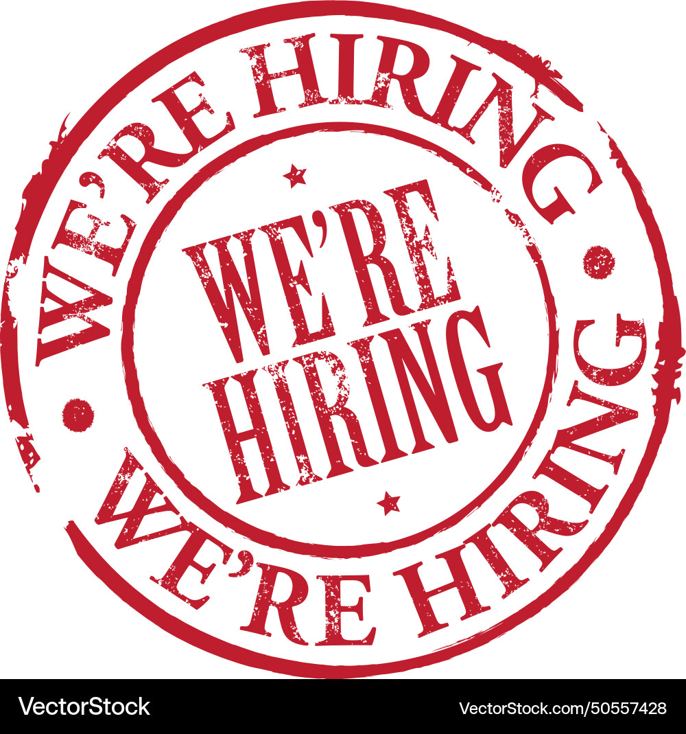 Were hiring stamp Royalty Free Vector Image - VectorStock