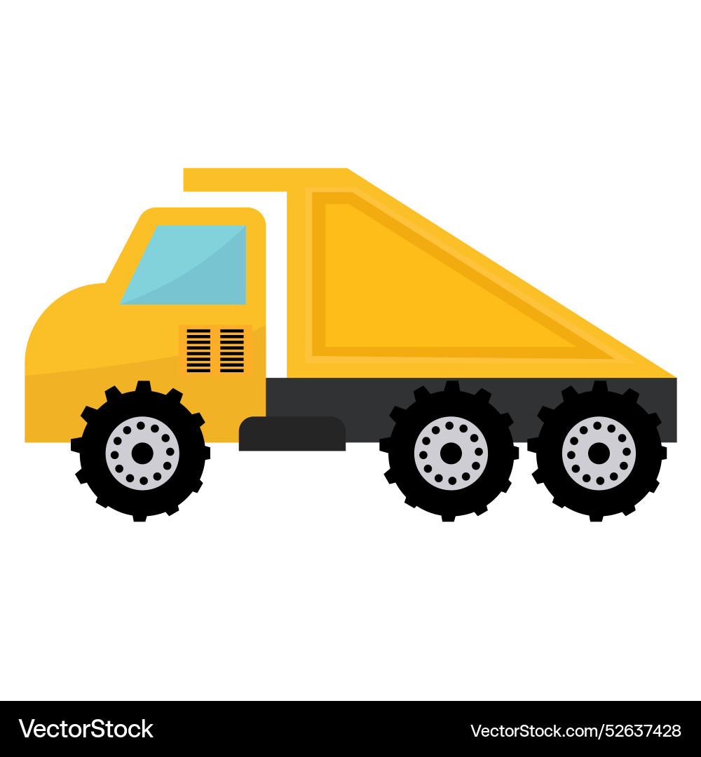 Yellow construction truck Royalty Free Vector Image