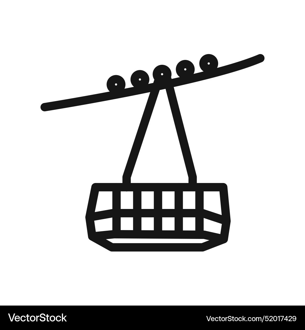 Aerial tramway icon black line art Royalty Free Vector Image