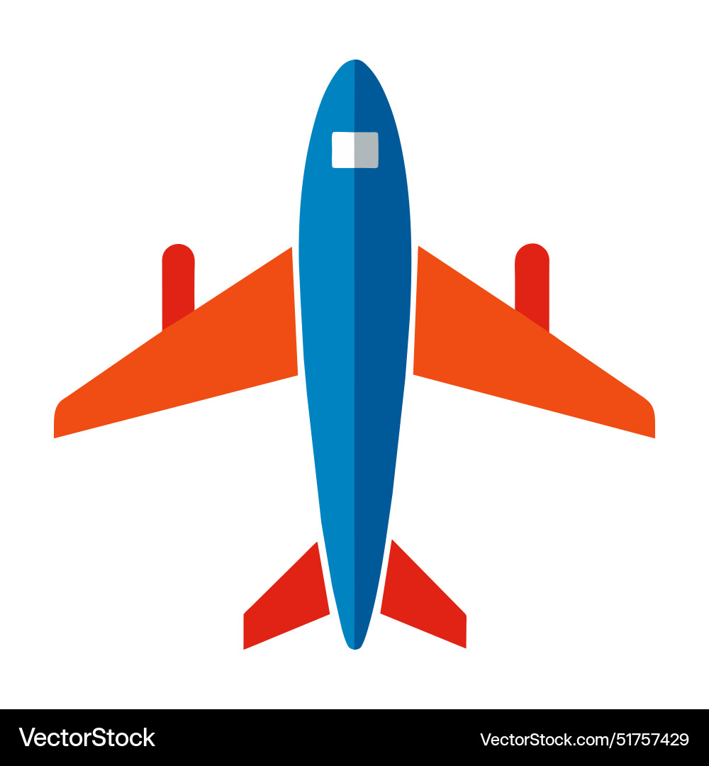 Airplane flat on white background Royalty Free Vector Image