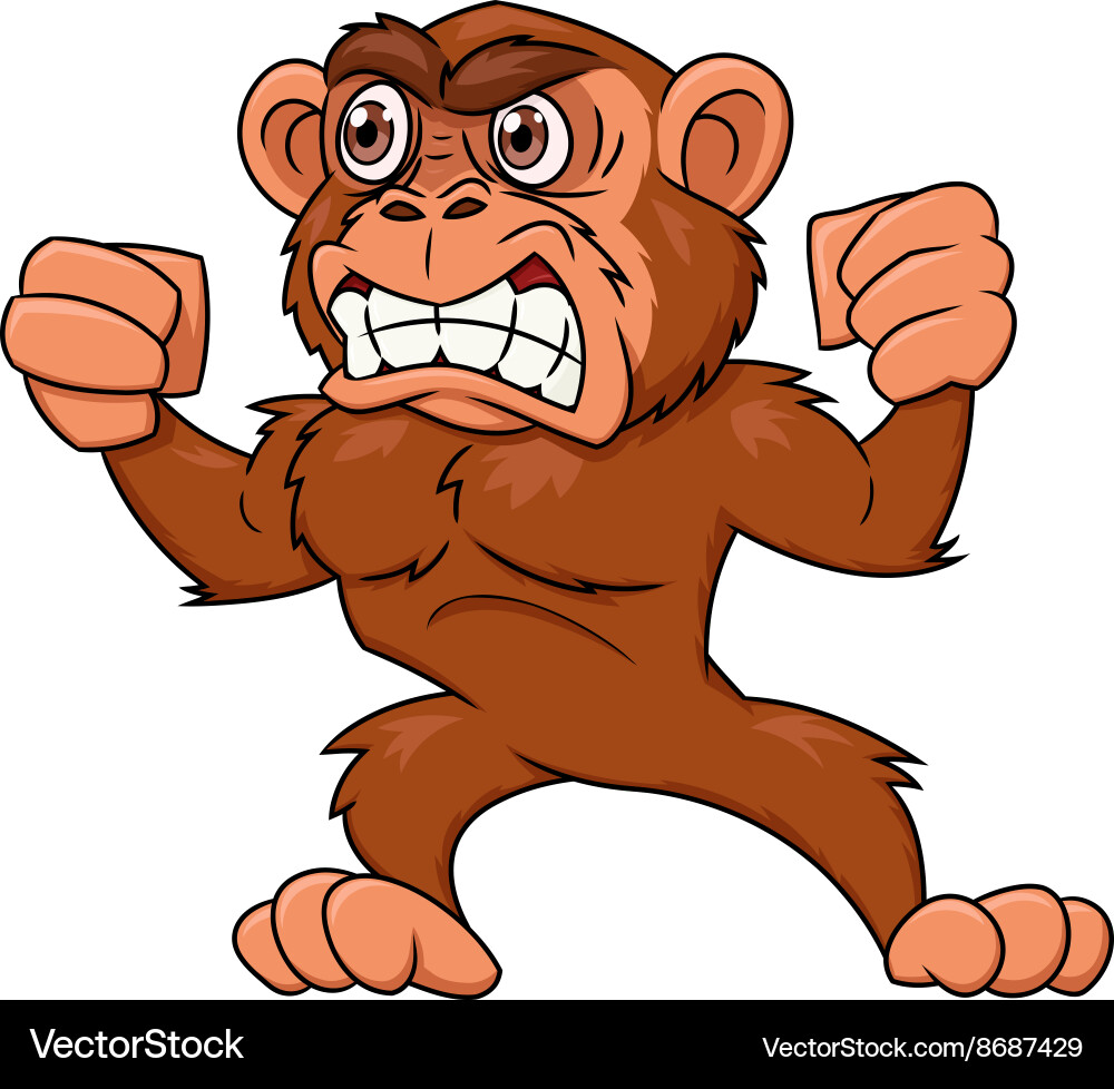 Angry monkey Royalty Free Vector Image - VectorStock