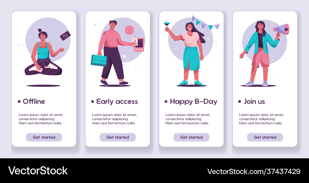 Banner onboarding concept Royalty Free Vector Image