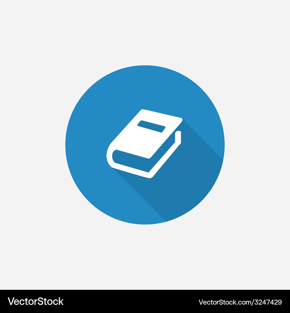 Blue Book Icon with Long Shadow Royalty Free Vector Image