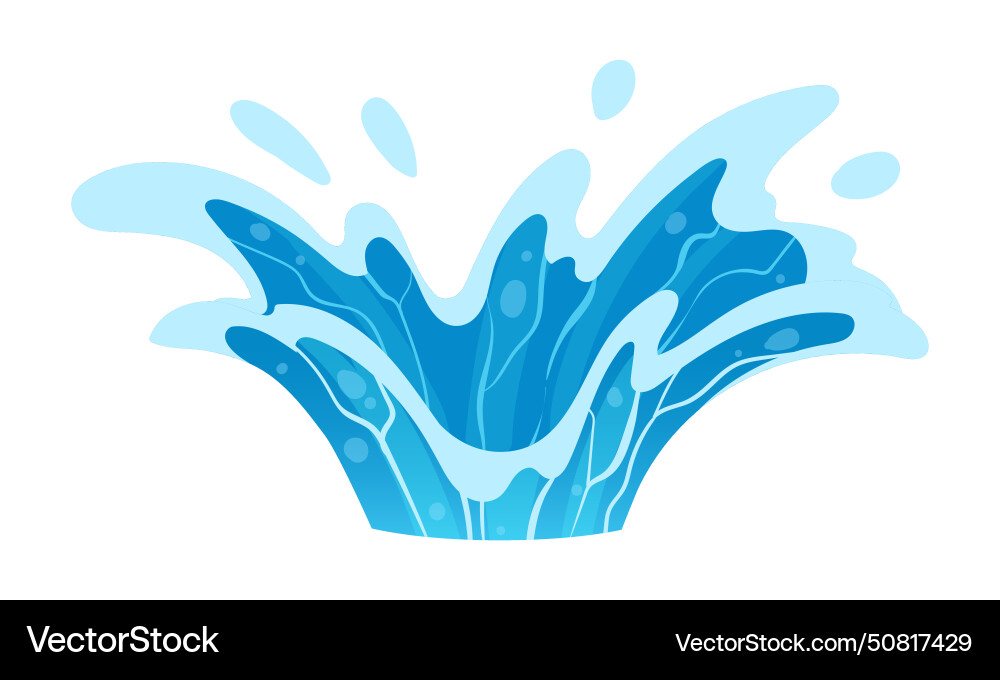Cartoon water splashing blue splash funnel Vector Image