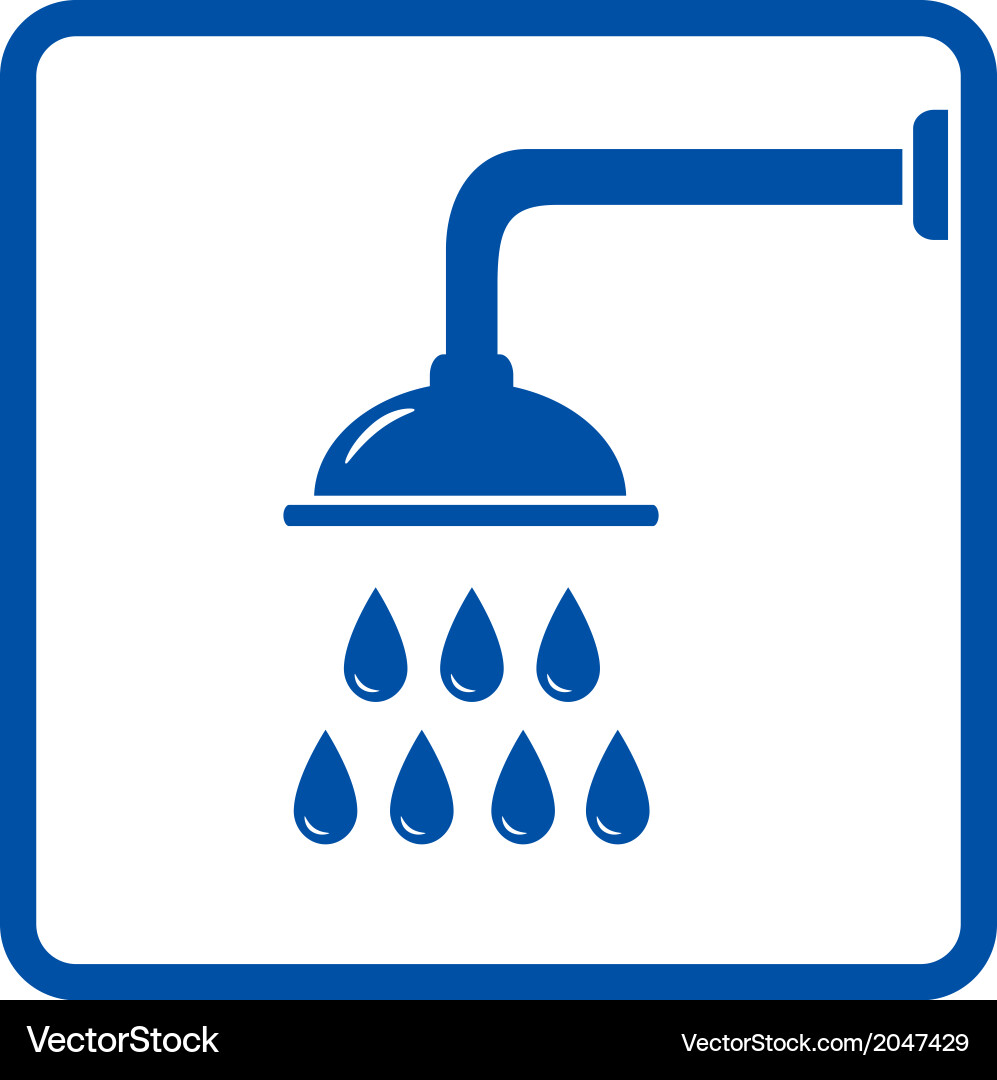 Icon with shower head Royalty Free Vector Image