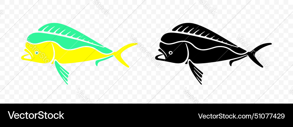 Mahi mahi or common dolphin fish graphic design Vector Image