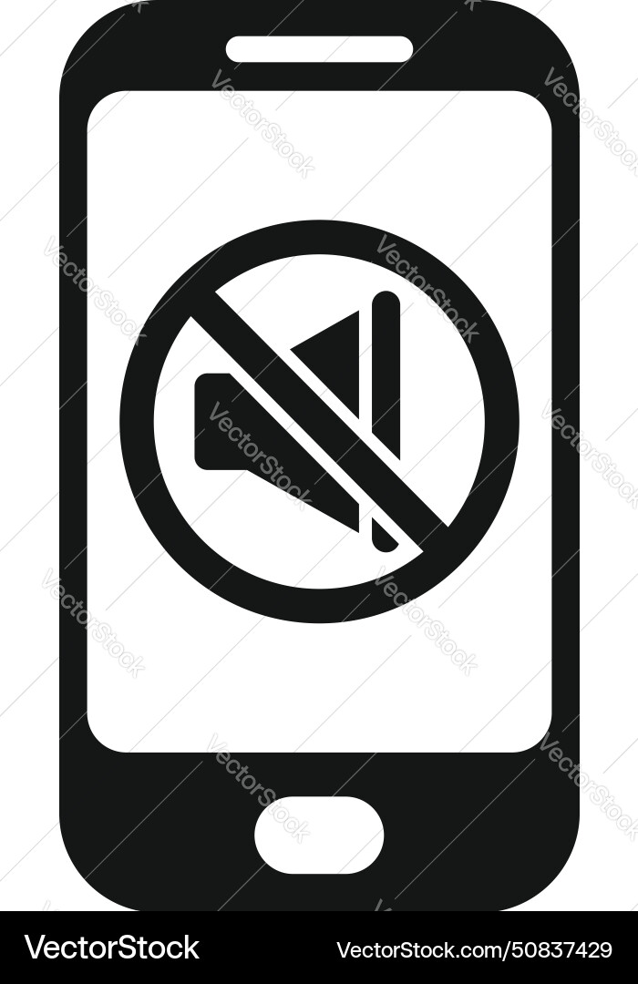 Mute phone sound icon simple Royalty Free Vector Image