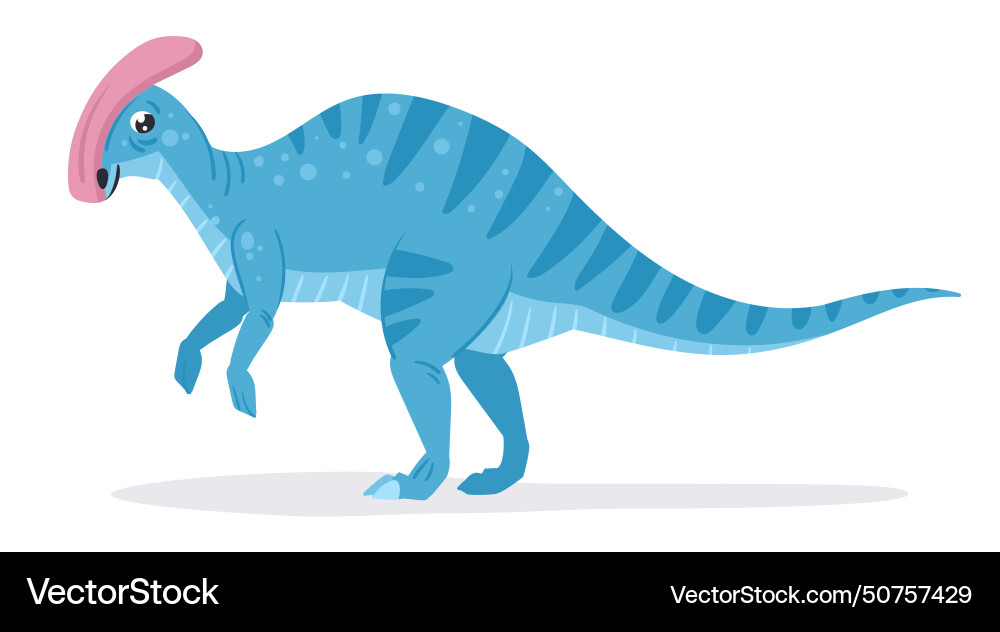 Parasaurolophus dinosaur cartoon Royalty Free Vector Image