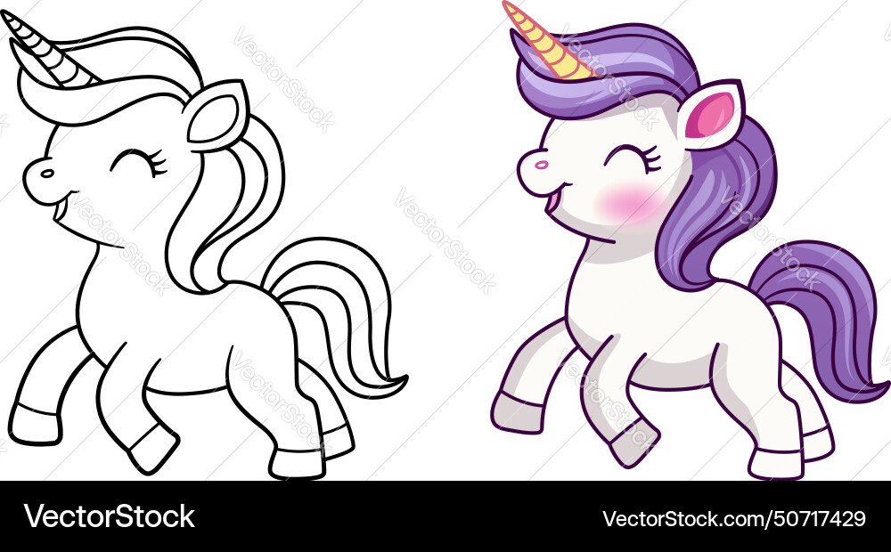Pretty unicorn doodle Royalty Free Vector Image