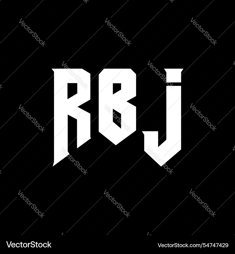 Rbj letter logo design for technology company Vector Image