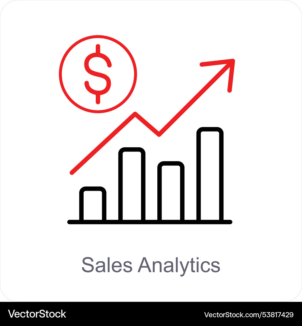 Sales analytic and financial icon concept Vector Image