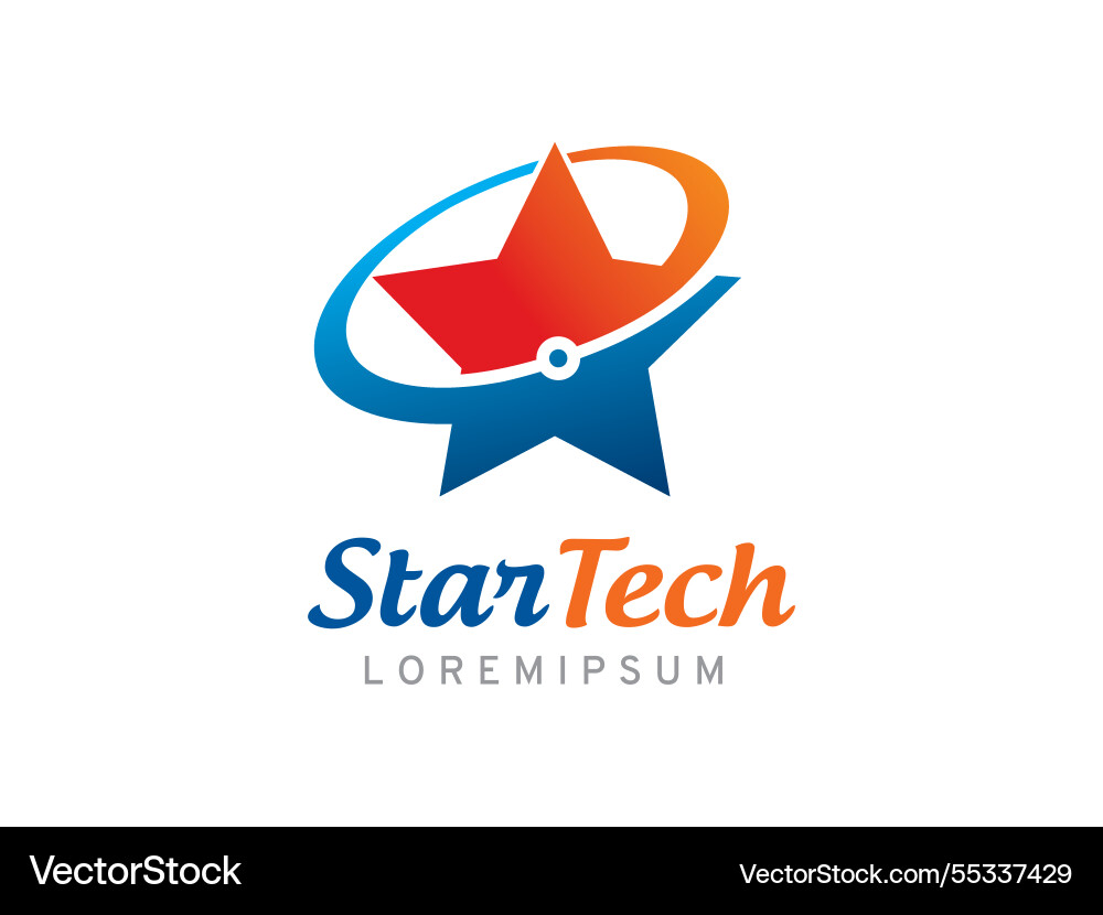 Star technology logo symbol or icon template Vector Image