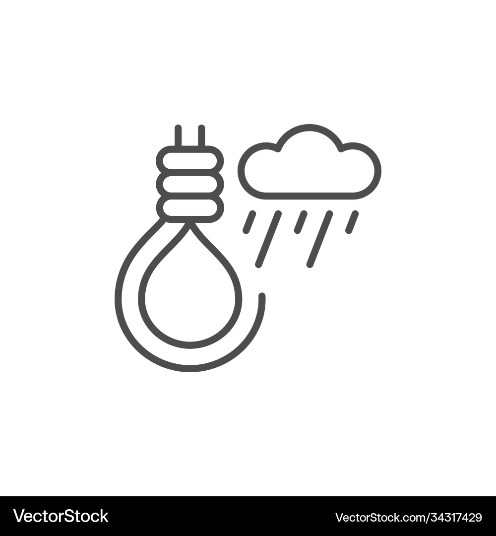 Suicide noose line outline icon Royalty Free Vector Image