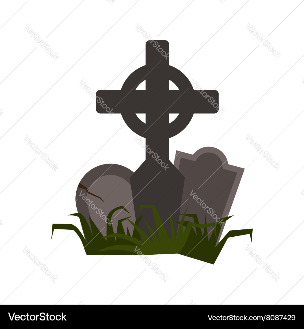 Tomb icon flat Royalty Free Vector Image - VectorStock