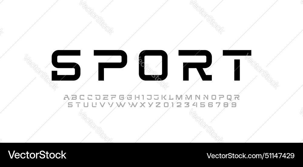 Trendy modern alphabet technology font Royalty Free Vector