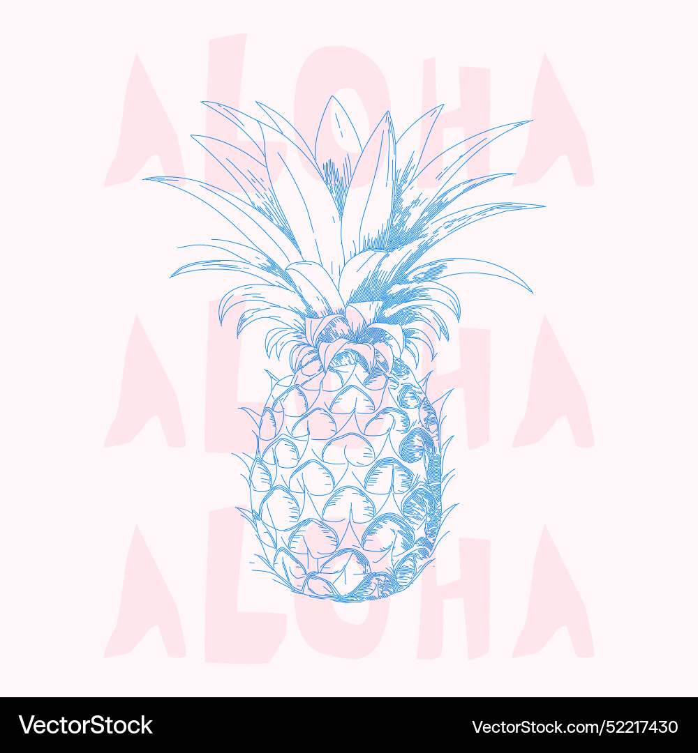 Aloha pineapple fruit summer Royalty Free Vector Image