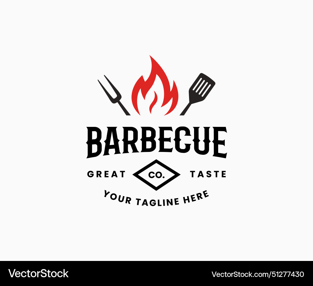Barbecue logo and grill or bbq design Royalty Free Vector