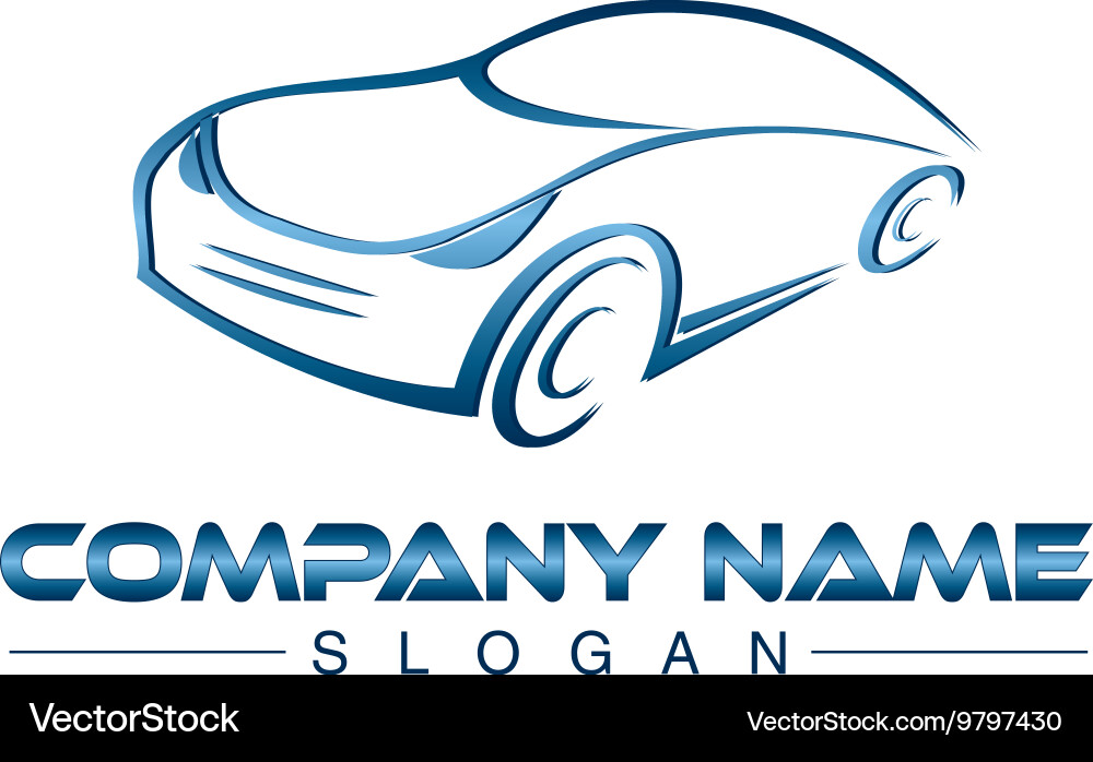 Blue car logo Royalty Free Vector Image - VectorStock