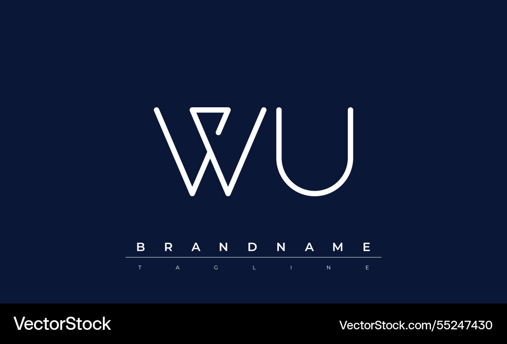 Creative wu letter initial logo image Royalty Free Vector