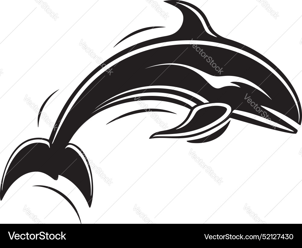 Cresting waves emblematic whale graphics tranquil Vector Image