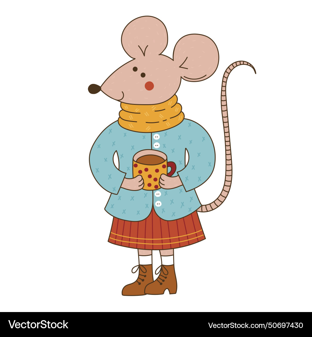 Cute mouse character colorful Royalty Free Vector Image