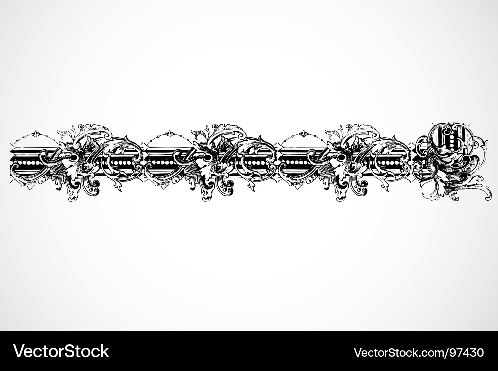 Floral Woodcut Border Royalty Free Vector Image