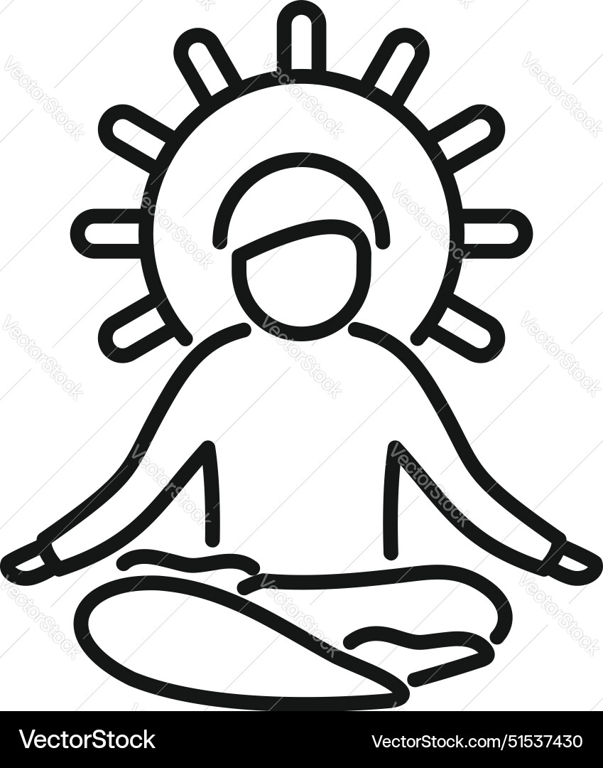 Linear icon depicting a person meditating with a Vector Image