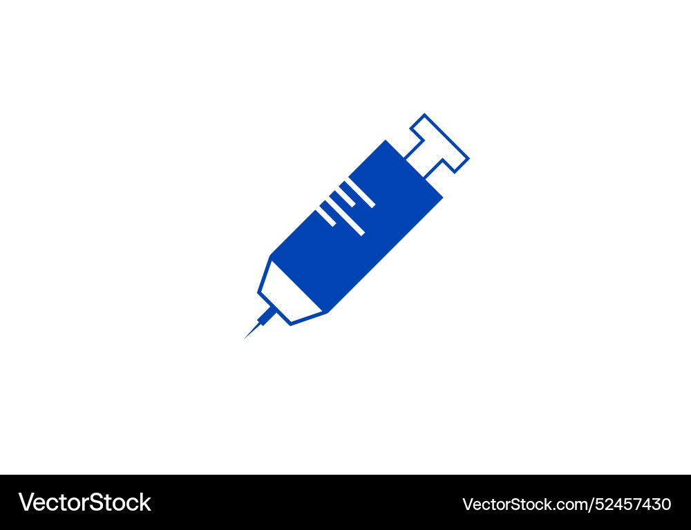 Medical syringe injection logo design concept Vector Image
