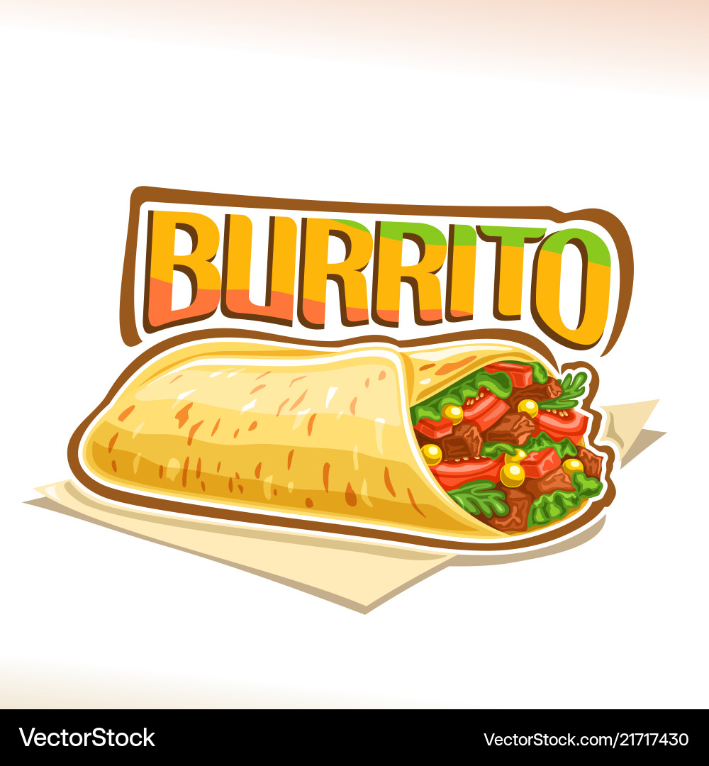Poster for mexican burrito Royalty Free Vector Image