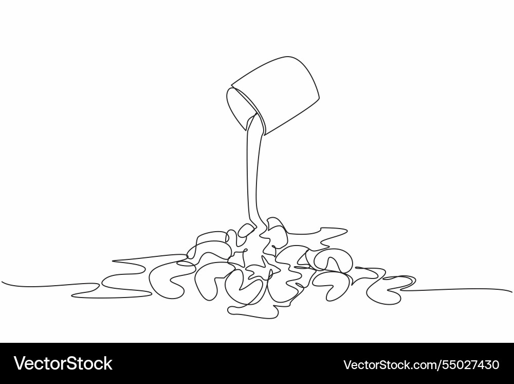 Single one line drawing cashew drizzled with Vector Image