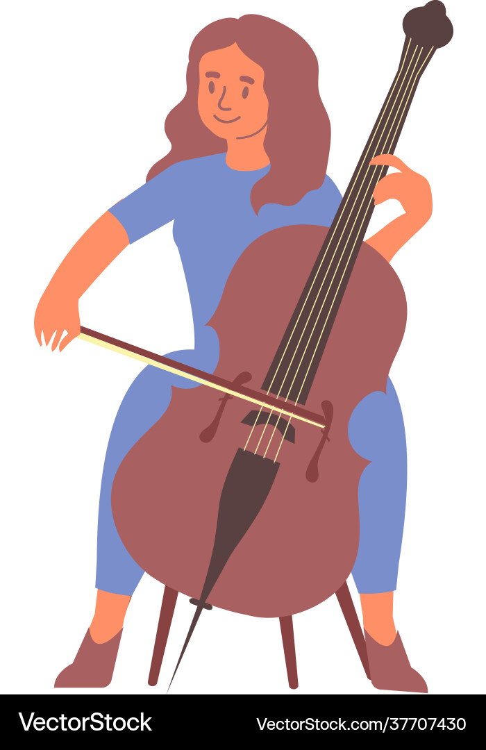 Upright bass player composition Royalty Free Vector Image