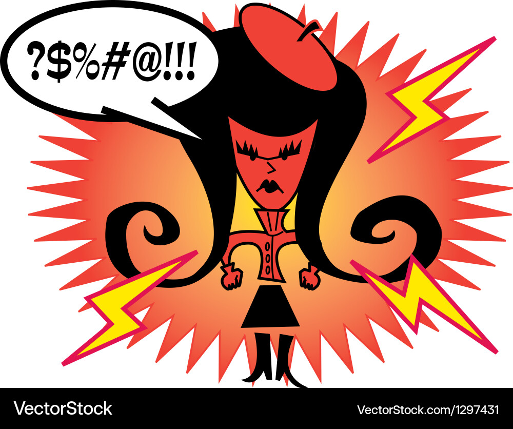 Angry girl Royalty Free Vector Image - VectorStock
