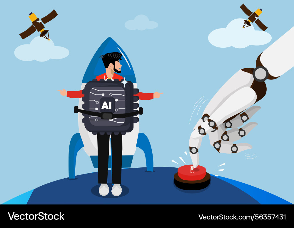 Artificial intelligence and business innovation Vector Image