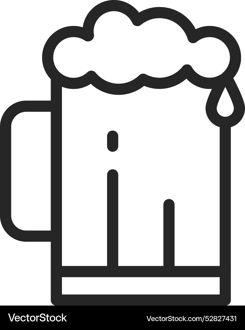 Beer mug line icon alcohol drink symbol Royalty Free Vector
