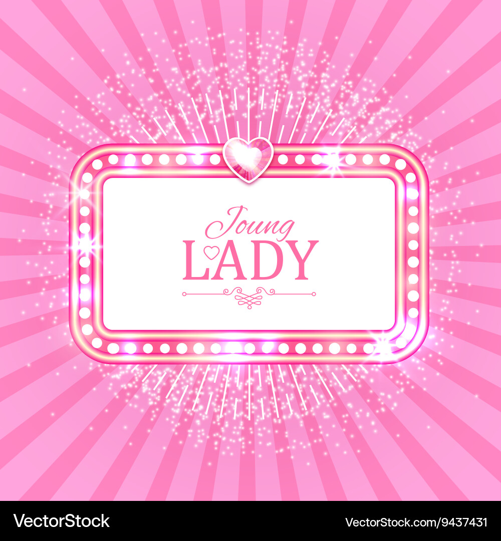 Cute pink banner for princess Royalty Free Vector Image