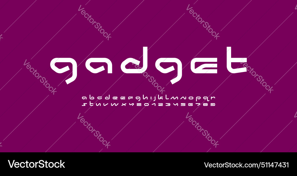 Digital wide future font cyber alphabet Royalty Free Vector
