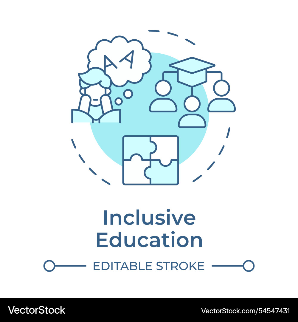 Inclusive education soft blue concept icon Vector Image