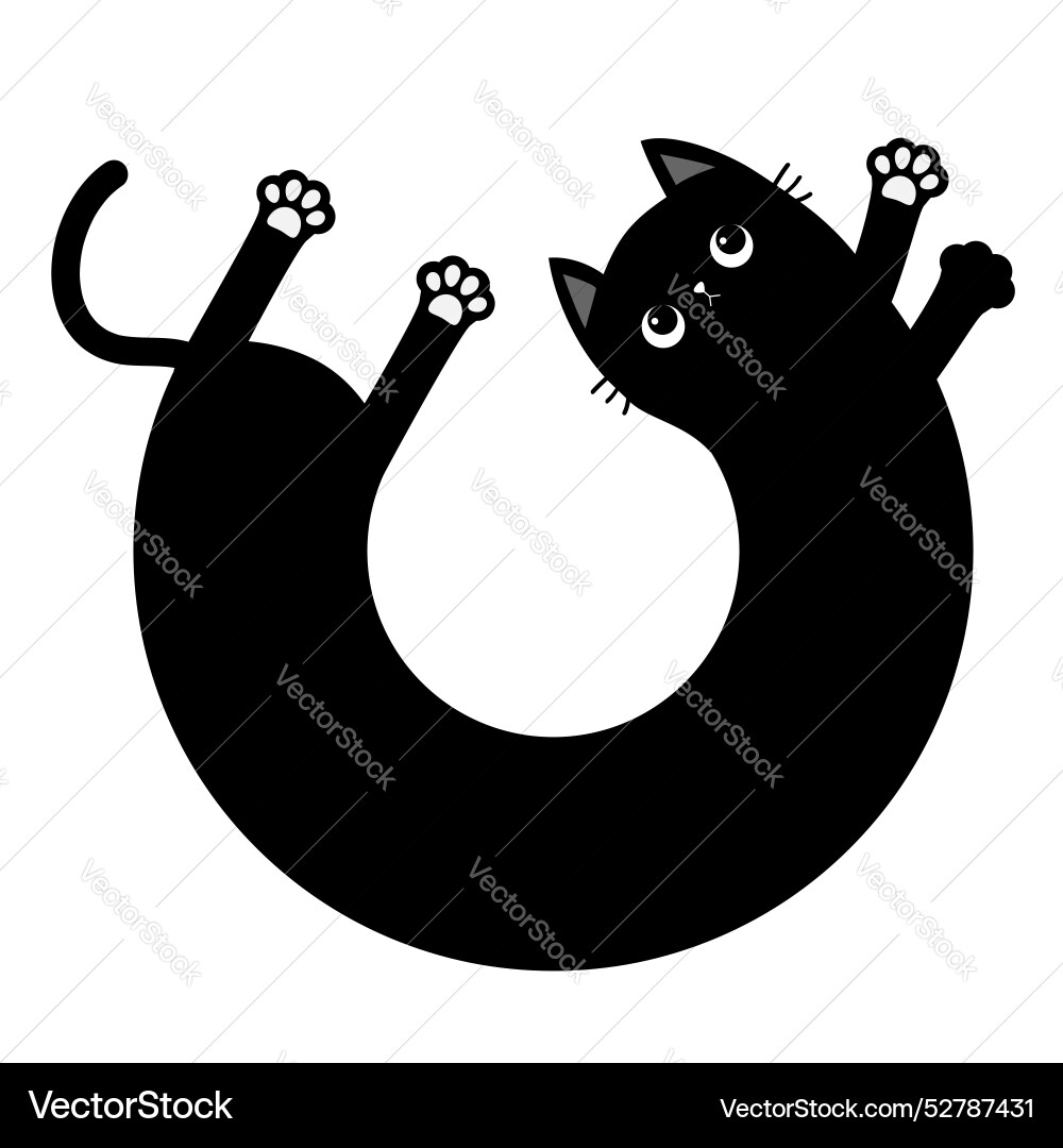 Long body cat round circle shape laying kitten Vector Image