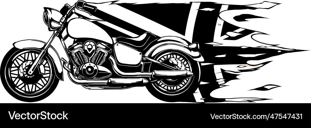Motorcycle in black Royalty Free Vector Image - VectorStock