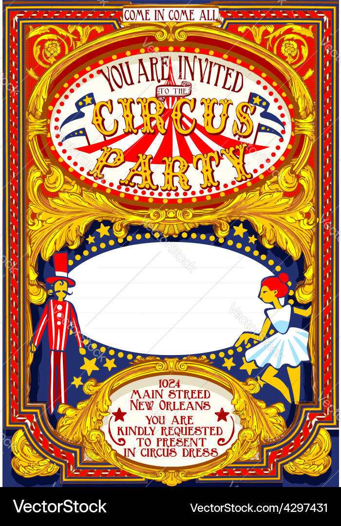 Circus Invitation Backgrounds Circus Show Poster Template With Sign