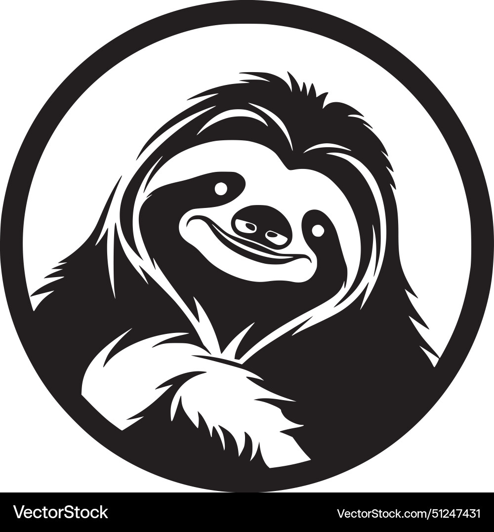 Sloth - minimalist and simple silhouette Vector Image