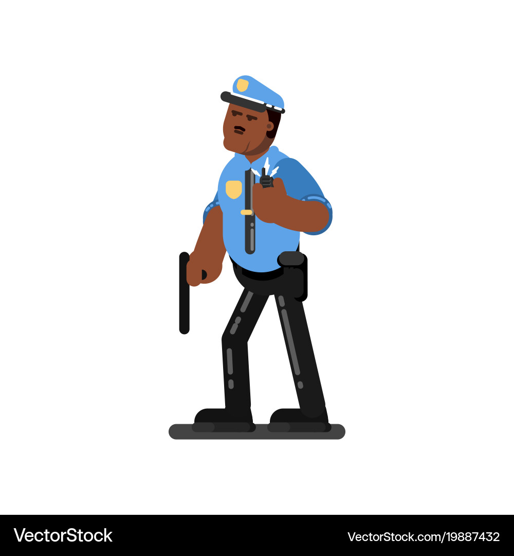 Black police officer Royalty Free Vector Image