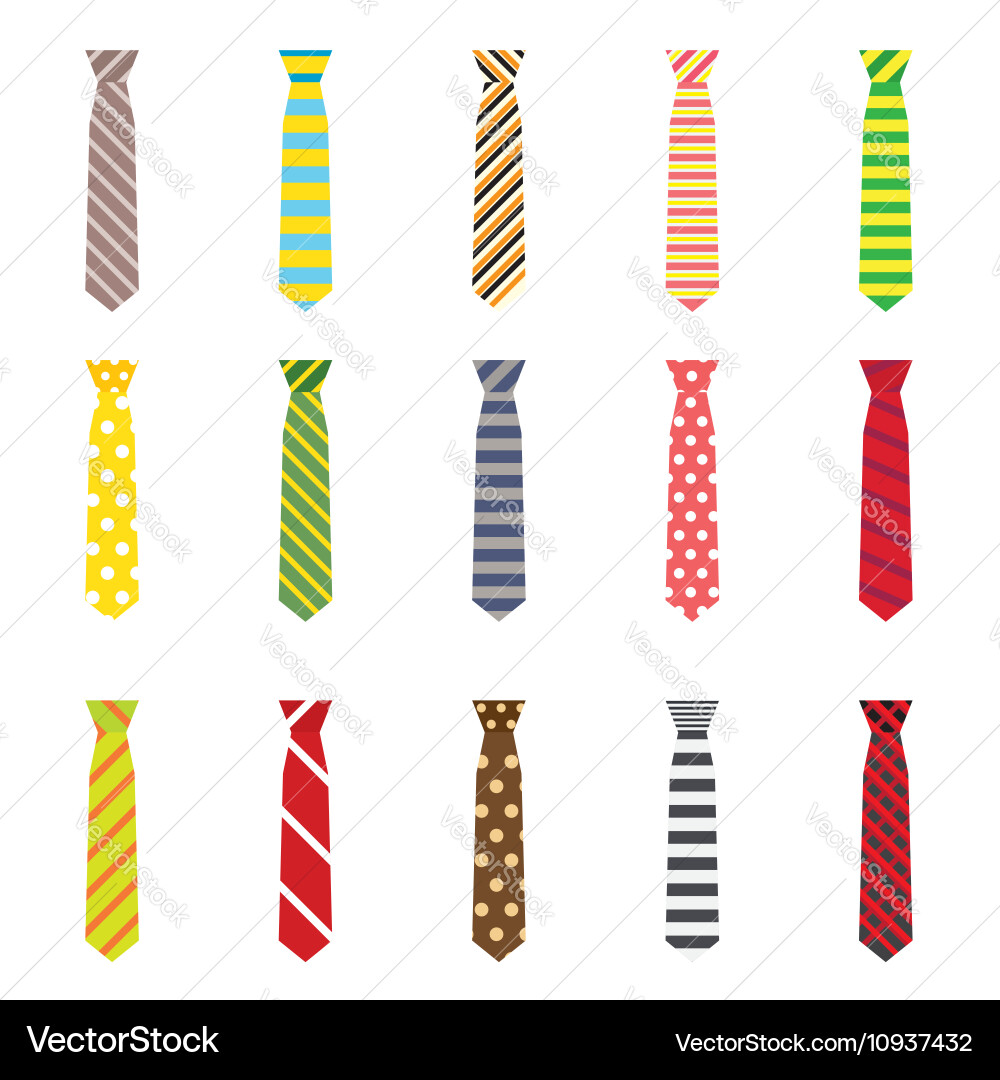 Collection of Tie Patterns Royalty Free Vector Image