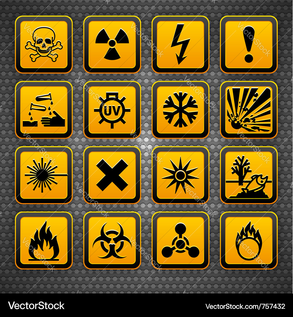 Hazardous materials symbols Royalty Free Vector Image