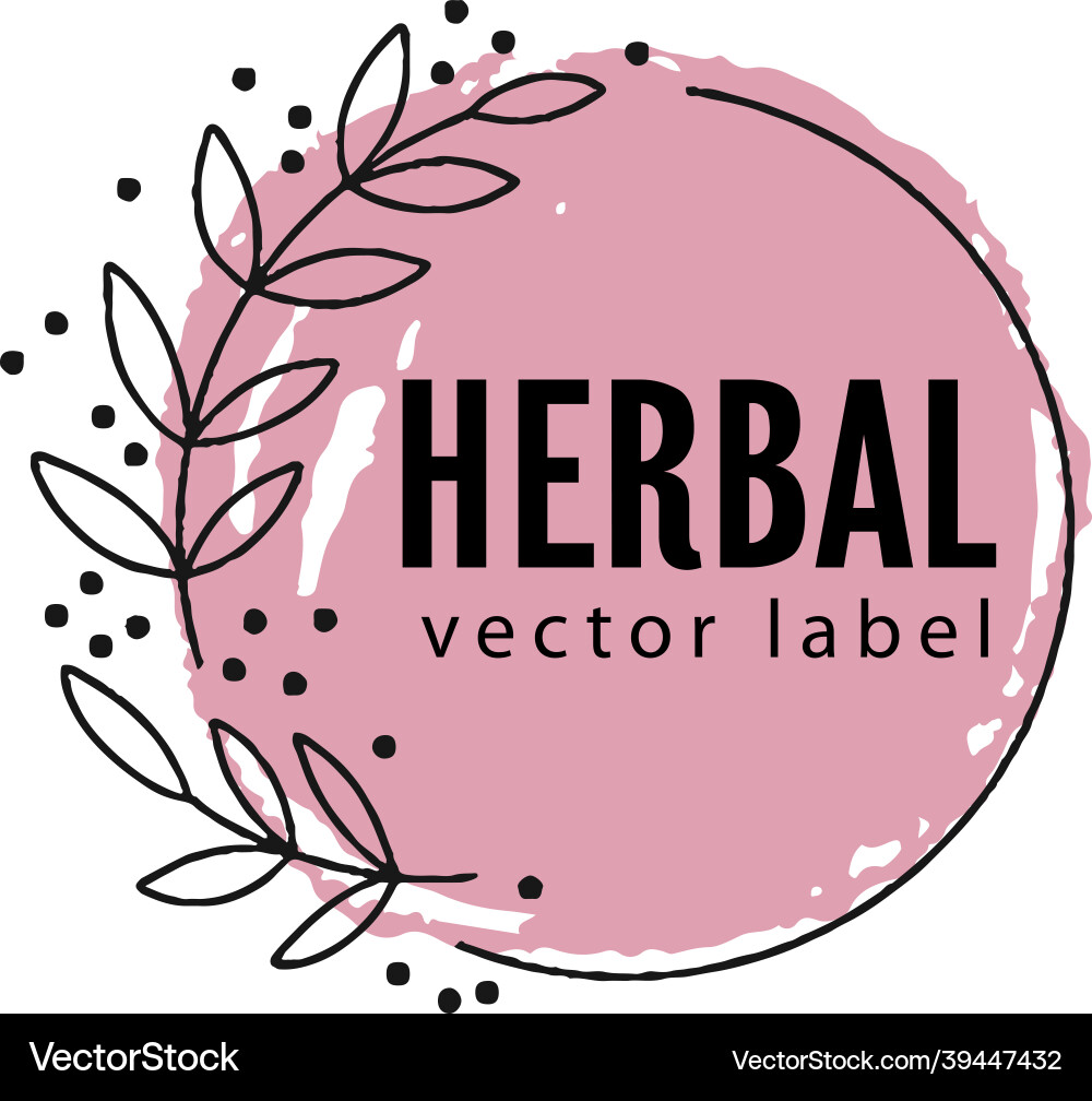 Herbal and natural botany emblem or banner Vector Image