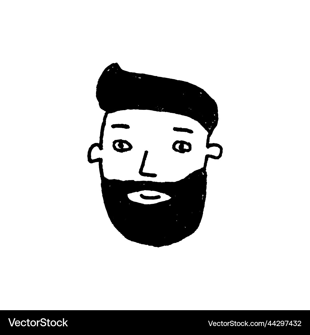 Man face with beard isolated Royalty Free Vector Image