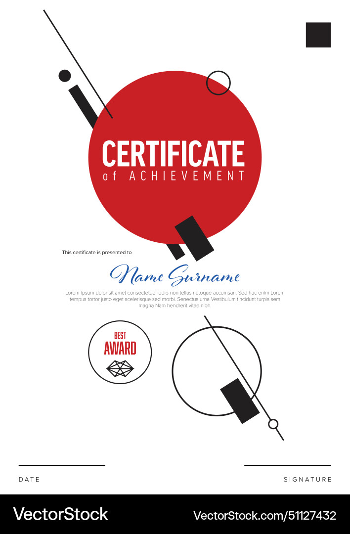 Minimalistic simple a4 diploma certificate Vector Image