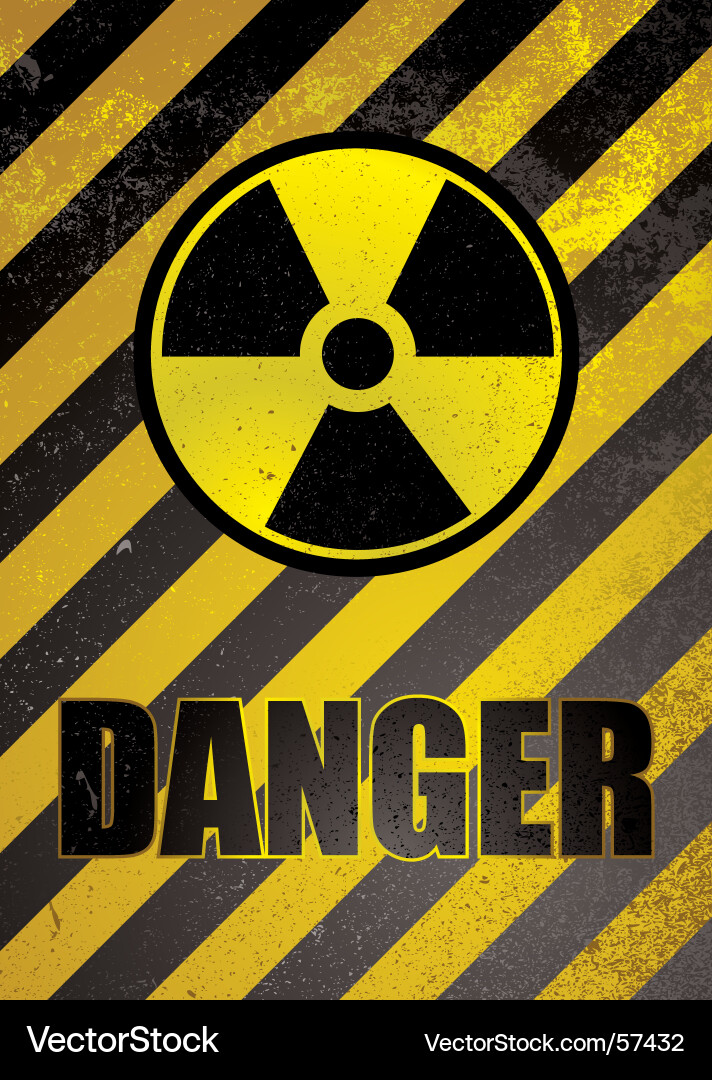Nuclear Warning Poster Royalty Free Vector Image